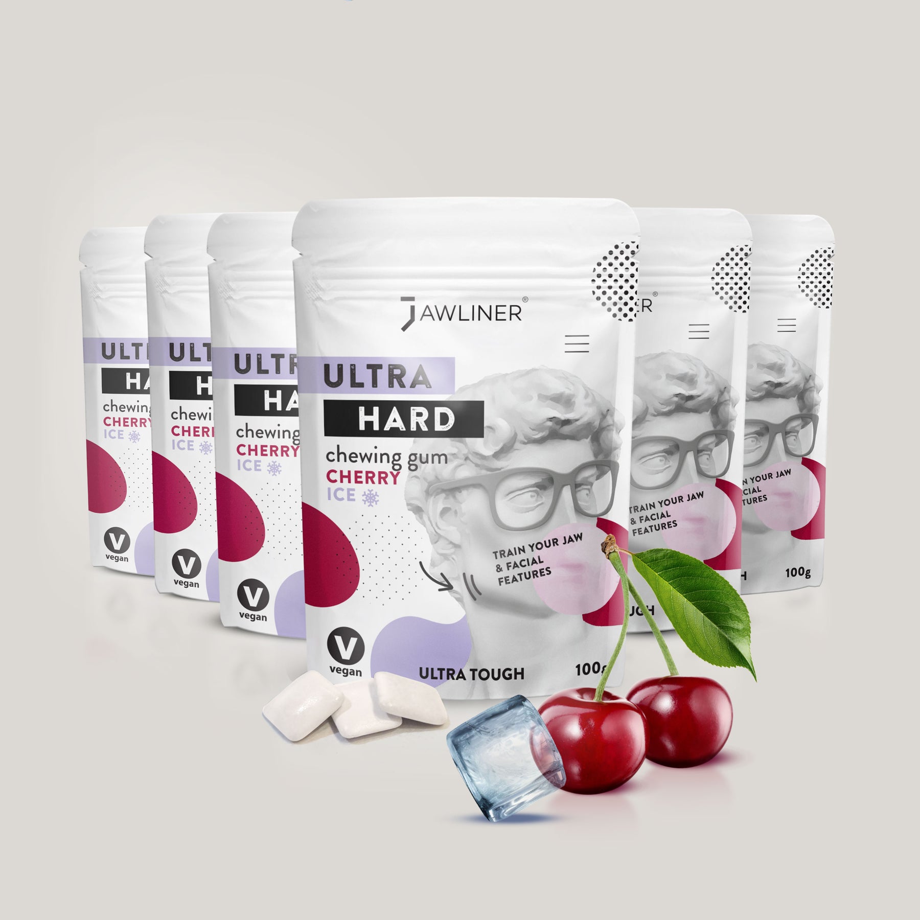 JAWLINER® Chewing Gum Cherryice#1 Jawline Trainer in Australia – #1 Jawline Exercisers